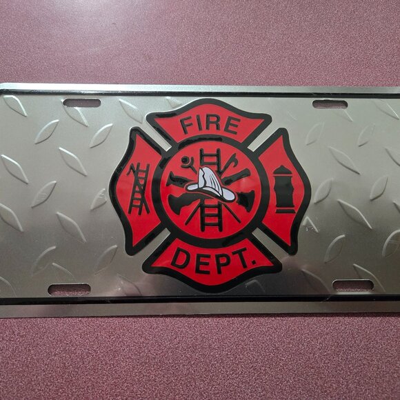 Wall Decor | Fire Department Metal License Plate For Your Favorite ...